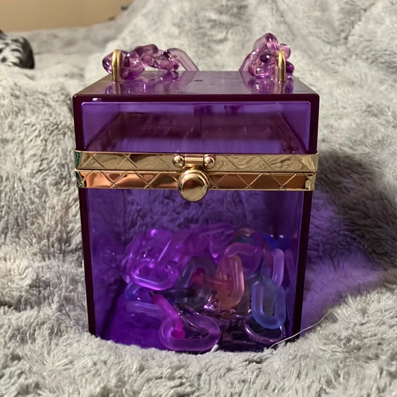 Bags | Nwot Adorable Purple See Through Purse With 3 Different Straps ...